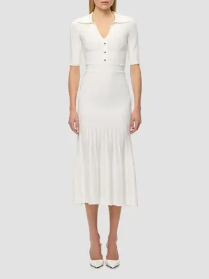 Herve Leger Adele Rib-knit Midi-dress