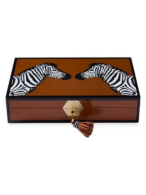 Jonathan Adler Zebra Lacquered Jewelry Box - Brown