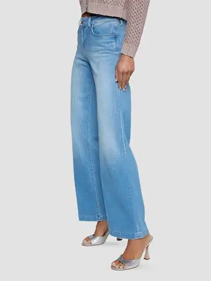 L'Agence Joanne Low-rise Wide-leg Jeans - Pacific
