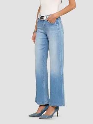 L'Agence Joanne Low-rise Wide-leg Jeans - Pacific