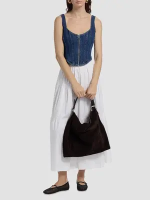 L'Agence Elysia Denim Corset Tank