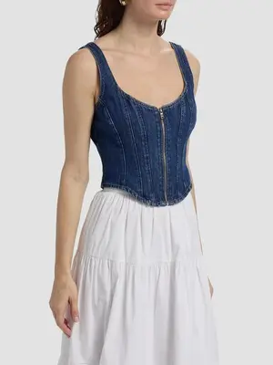 L'Agence Elysia Denim Corset Tank