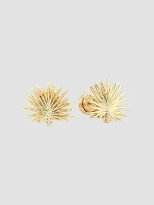 ANABEL ARAM Palm 18k--plated & Cubic Zirconia Stud Earrings