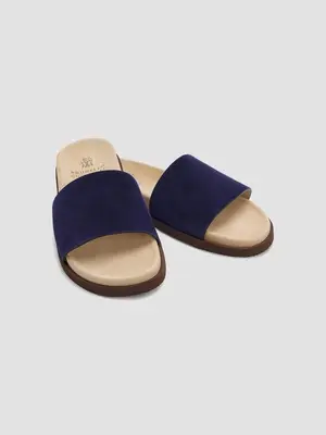 Brunello Cucinelli Suede Slide Sandals