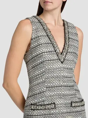Veronica Beard Odele Embellished Cotton-blend Minidress