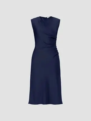 Herve Leger Satin Cowlneck Midi-dress