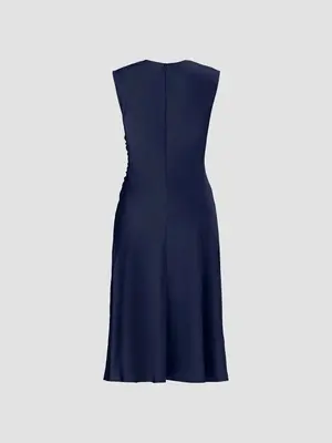 Herve Leger Satin Cowlneck Midi-dress