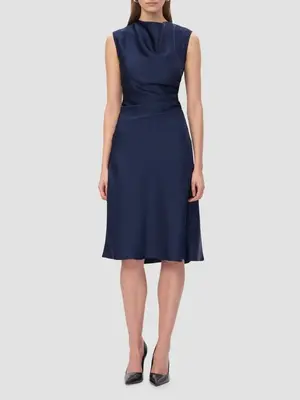 Herve Leger Satin Cowlneck Midi-dress