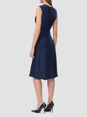 Herve Leger Satin Cowlneck Midi-dress