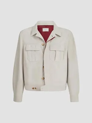Brunello Cucinelli Suede Outerwear Jacket - Sand