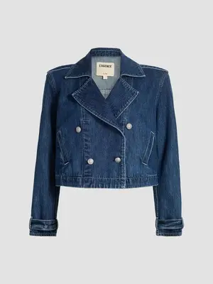 L'AGENCE Maddox Cropped Double-breasted Denim Jacket