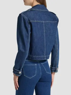 L'Agence Maddox Cropped Double-breasted Denim Jacket