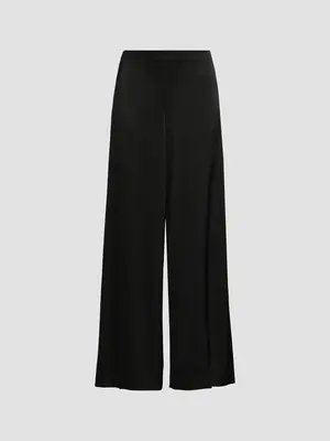 UNGARO Kai Satin Wide-leg Pants - Black