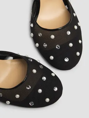 NALEBE Stellar 100mm Embellished Pumps - Black