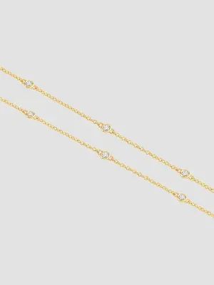 ANABEL ARAM 18k--plated & Cubic Zirconia Chain Necklace