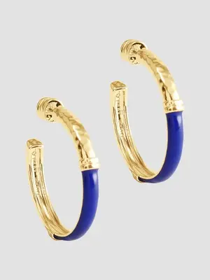 ANABEL ARAM Forza 18k-gold-plated & Gemstone Medium Hoop Earrings - Lapis
