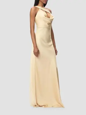 Herve Leger The Fiora Metallic Satin Gown