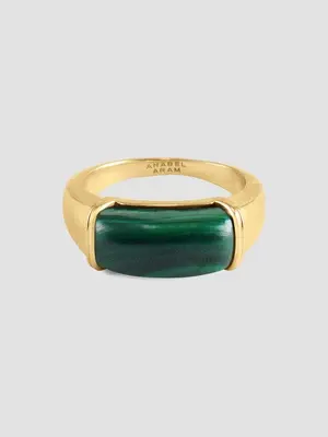 ANABEL ARAM Forza 18k--plated & Gemstone Ring - Malachite