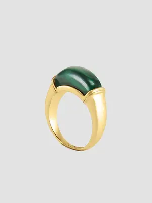 ANABEL ARAM Forza 18k--plated & Gemstone Ring - Malachite