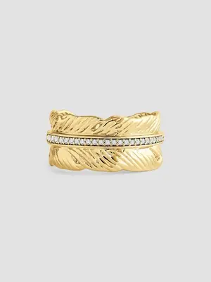 ANABEL ARAM Feather 18k--plated & Crystal Ring - Gold