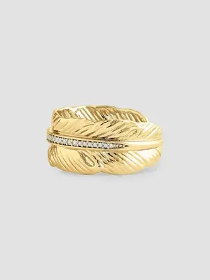 ANABEL ARAM Feather 18k--plated & Crystal Ring