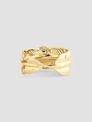 ANABEL ARAM Feather 18k--plated & Crystal Ring