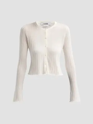 RE/DONE Isabelle Rib-knit Cardigan - White