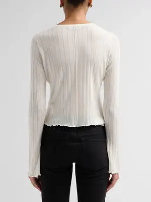 RE/DONE Isabelle Rib-knit Cardigan
