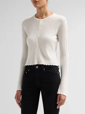 RE/DONE Isabelle Rib-knit Cardigan