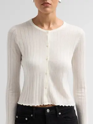 RE/DONE Isabelle Rib-knit Cardigan