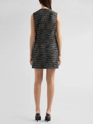 UNGARO Eliza Bow Tweed Mini Dress