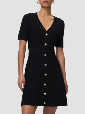 Herve Leger Winslow Button-embellished Minidress - Black