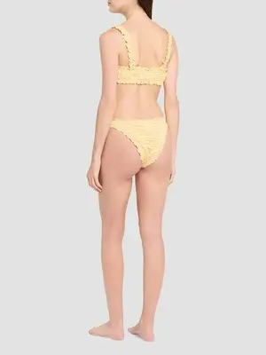 Simkhai Evander Ruched Bikini Top - Mango Multi