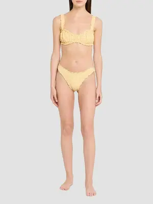 Simkhai Evander Ruched Bikini Top - Mango Multi