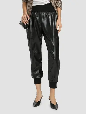 Cinq À Sept Giles Faux-leather Cropped Pants