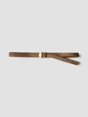 Veronica Beard Dash Suede Belt - Bark