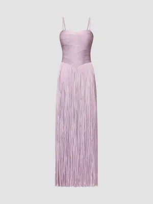 Herve Leger The Ember Fringe Maxi Dress - Aster