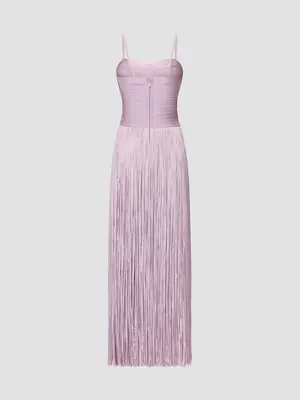 Herve Leger The Ember Fringe Maxi Dress - Aster