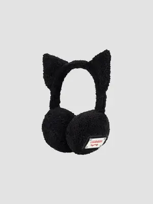 CHARLES JEFFREY Logo Faux-fur Earmuffs - Black