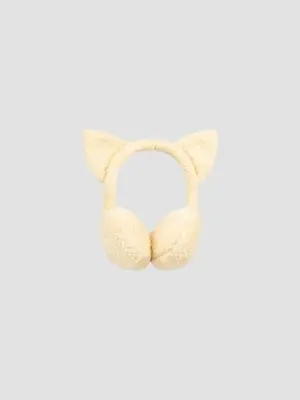 CHARLES JEFFREY Logo Faux-fur Earmuffs - Ecru