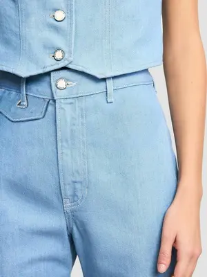 Veronica Beard Crosbie High-rise Wide-leg Denim Pants