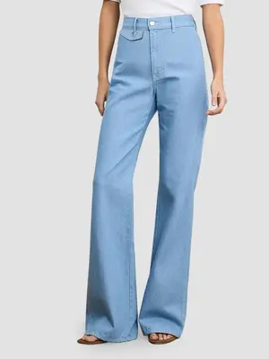 Veronica Beard Crosbie High-rise Wide-leg Denim Pants