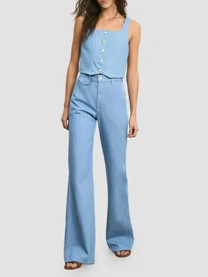Veronica Beard Crosbie High-rise Wide-leg Denim Pants