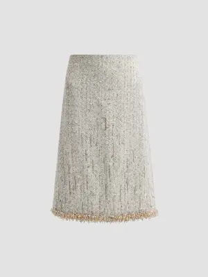 UNGARO Edith Tweed Knee-length Skirt - Grey Multi