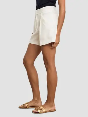 Veronica Beard Marbeau Pleated Shorts - Dove