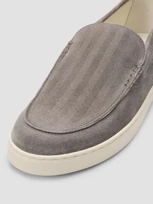 Brunello Cucinelli Herringbone Suede Loafers - Cloud