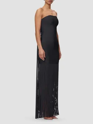 Herve Leger The Briar Strapless Fringe Gown