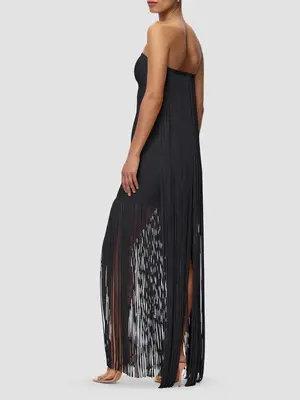 Herve Leger The Briar Strapless Fringe Gown