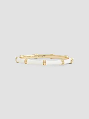 ANABEL ARAM Bamboo 18k-gold-plated & Enamel Hinged Bangle - Creme