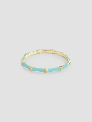 ANABEL ARAM Bamboo 18k-gold-plated & Enamel Hinged Bangle - Turquoise